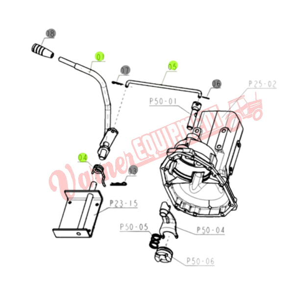 T067H DIFFERENTIAL LOCK LEVER -HST for Branson 2800H (AC00543) (after – Varner Parts