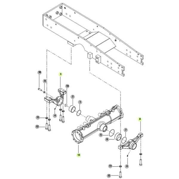 E01010 FRONT AXLE CASE for Branson 3515R FL (AC02157) – Varner Parts