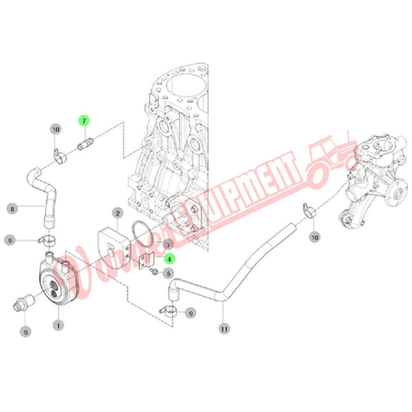 A26_001 COOLER, ENGINE OIL for Branson 3015R (AC01091) – Varner Parts
