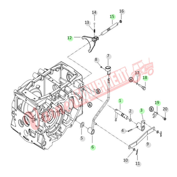 F08060 FORK AND LEVER, PTO 2009-2017 for Branson 3015R (AC01091 ...