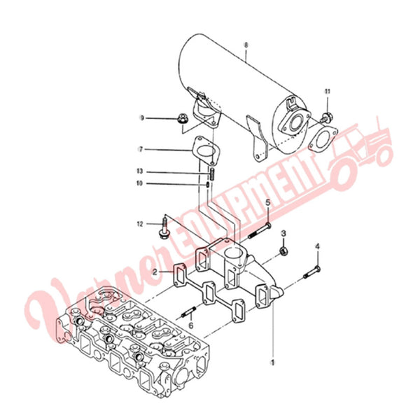 E006 EXHAUST MANUFOLD AND SILENCER for Branson 3510H (AC00516) – Varner ...